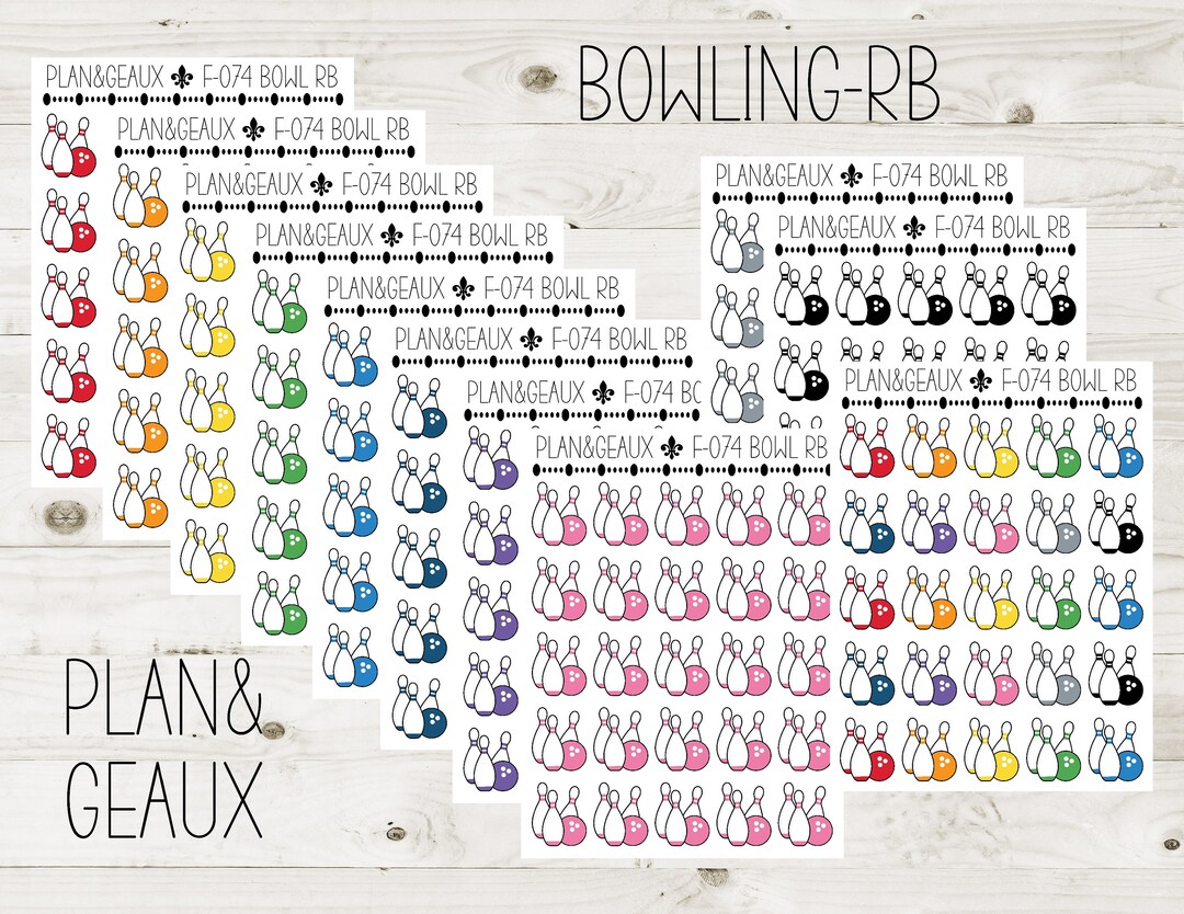 Bowling Planner Stickers, Bowling Stickers, Bowling League Stickers ...