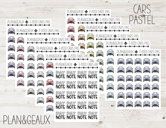 Car Stickers Car Care Stickers Car Payment Sticker Pastel - Etsy