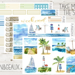 Take Me to the Sea Weekly Planner Kit, Ocean Planner Stickers ...