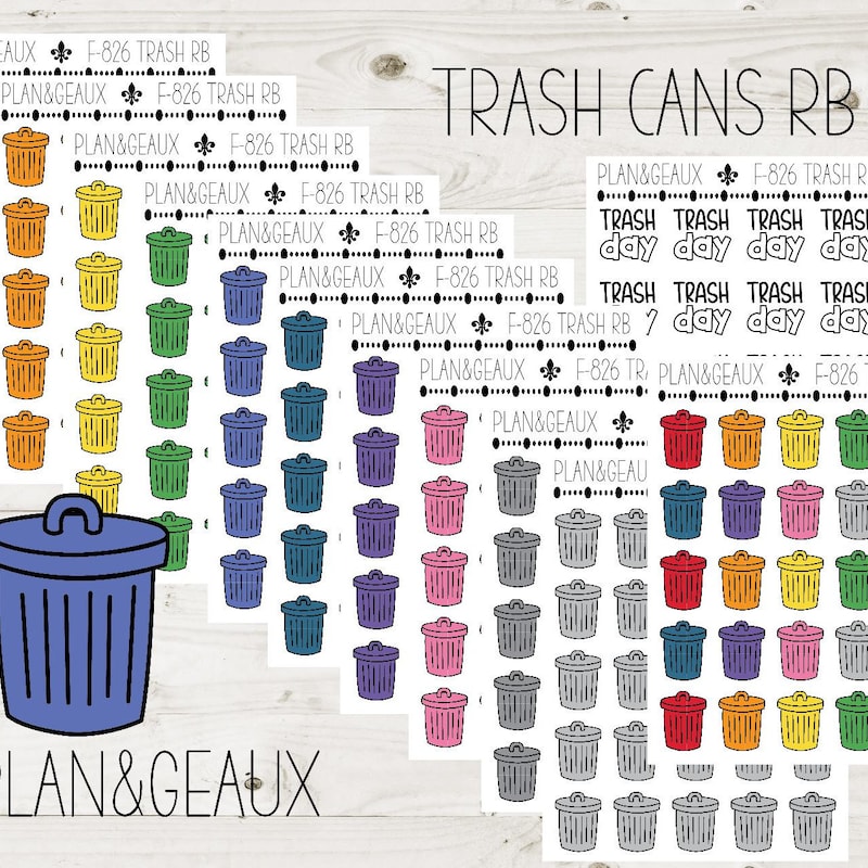 Trash Can Sticker - Etsy
