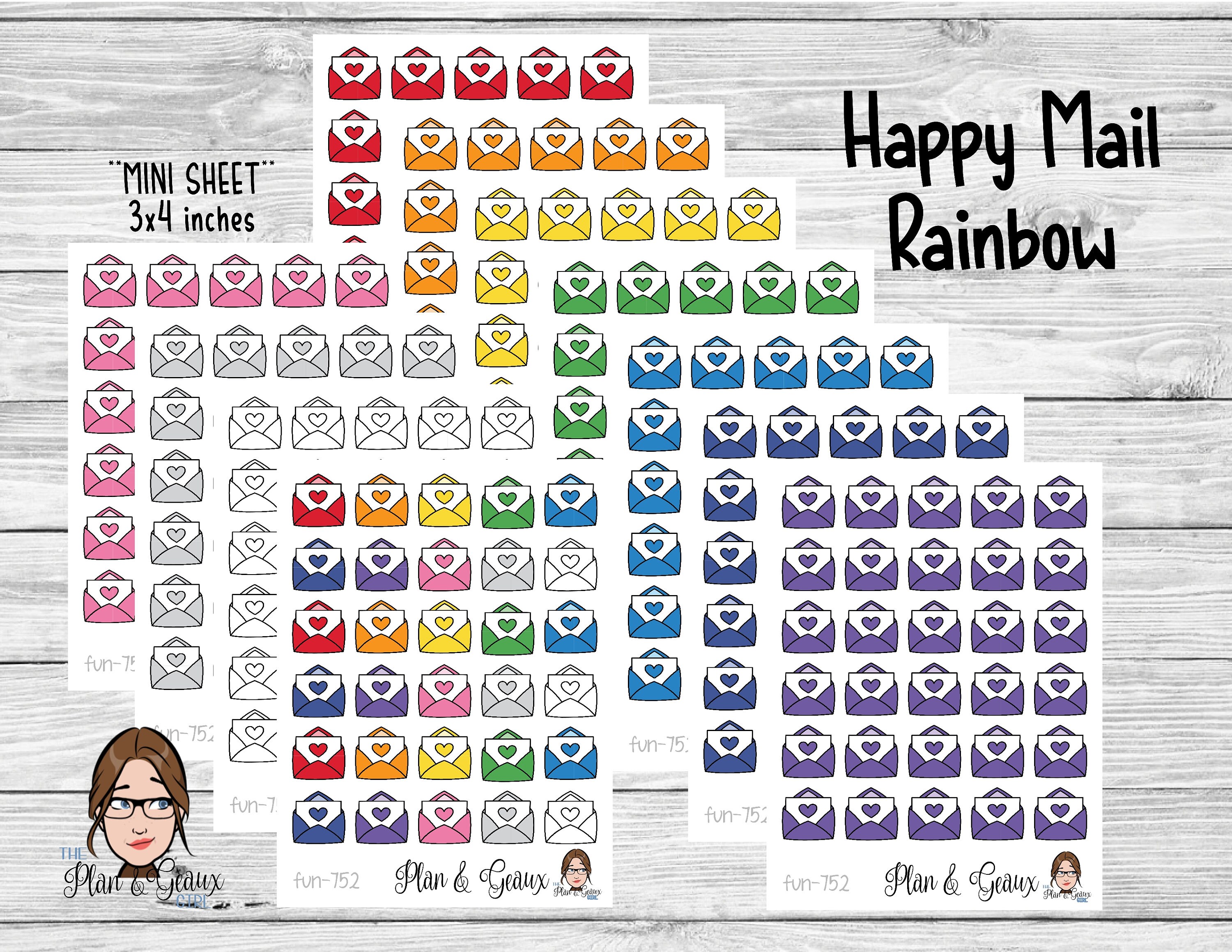 Happy Mail Planner Stickers Mail Stickers Rainbow Happy Mail | Etsy