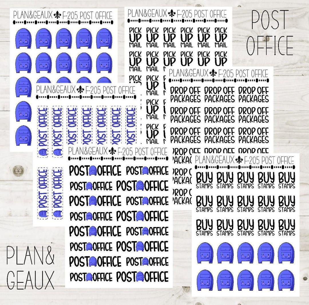 Post Office Stickers, Mail Planner Stickers, Postal Stickers, Pick up ...