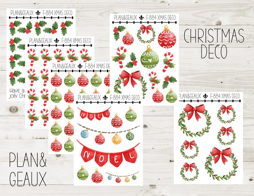 Christmas Deco Stickers, Christmas Stickers, Deco Stickers, Christmas ...