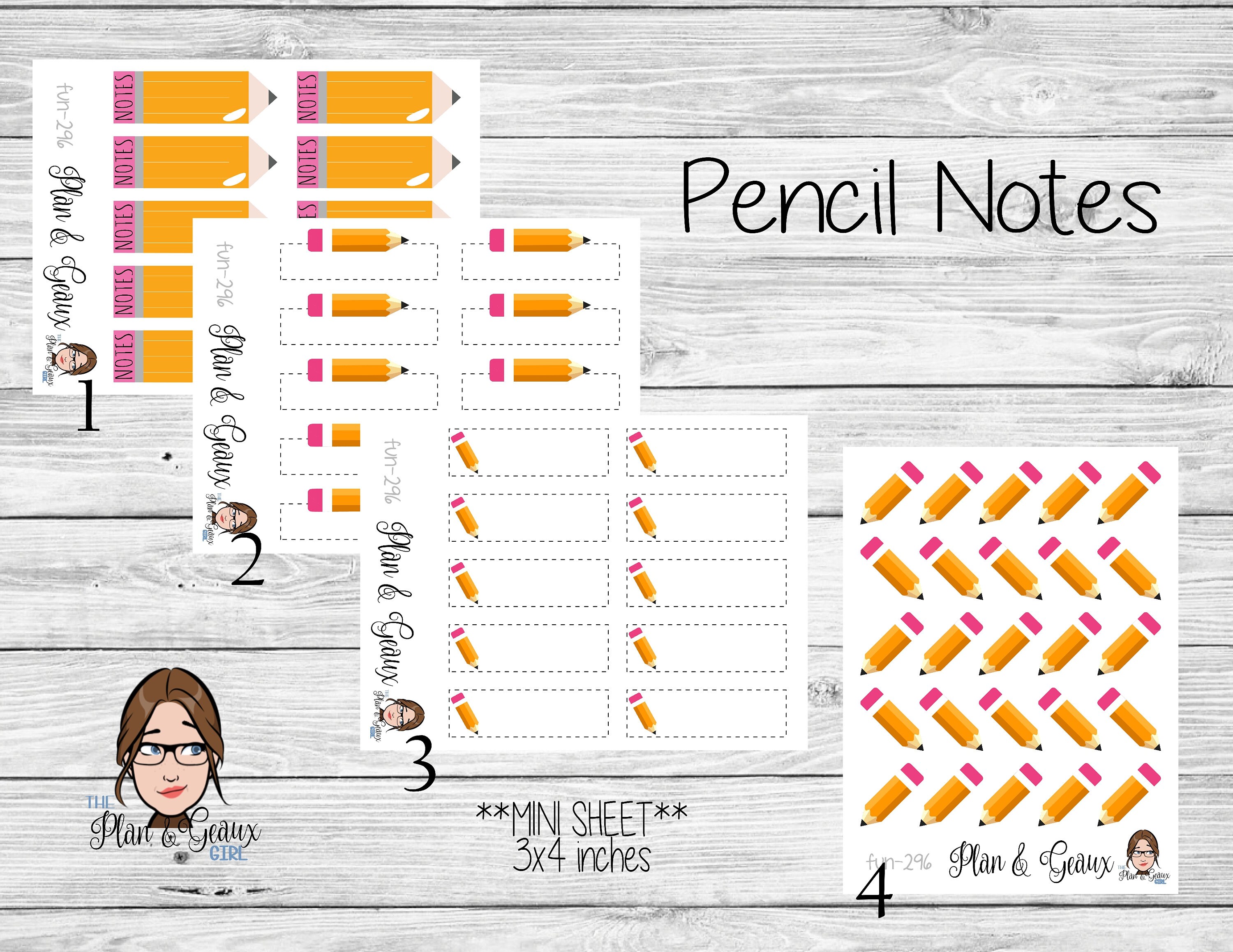 Pencil Planner Stickers Pencil Notes Planner Stickers School | Etsy