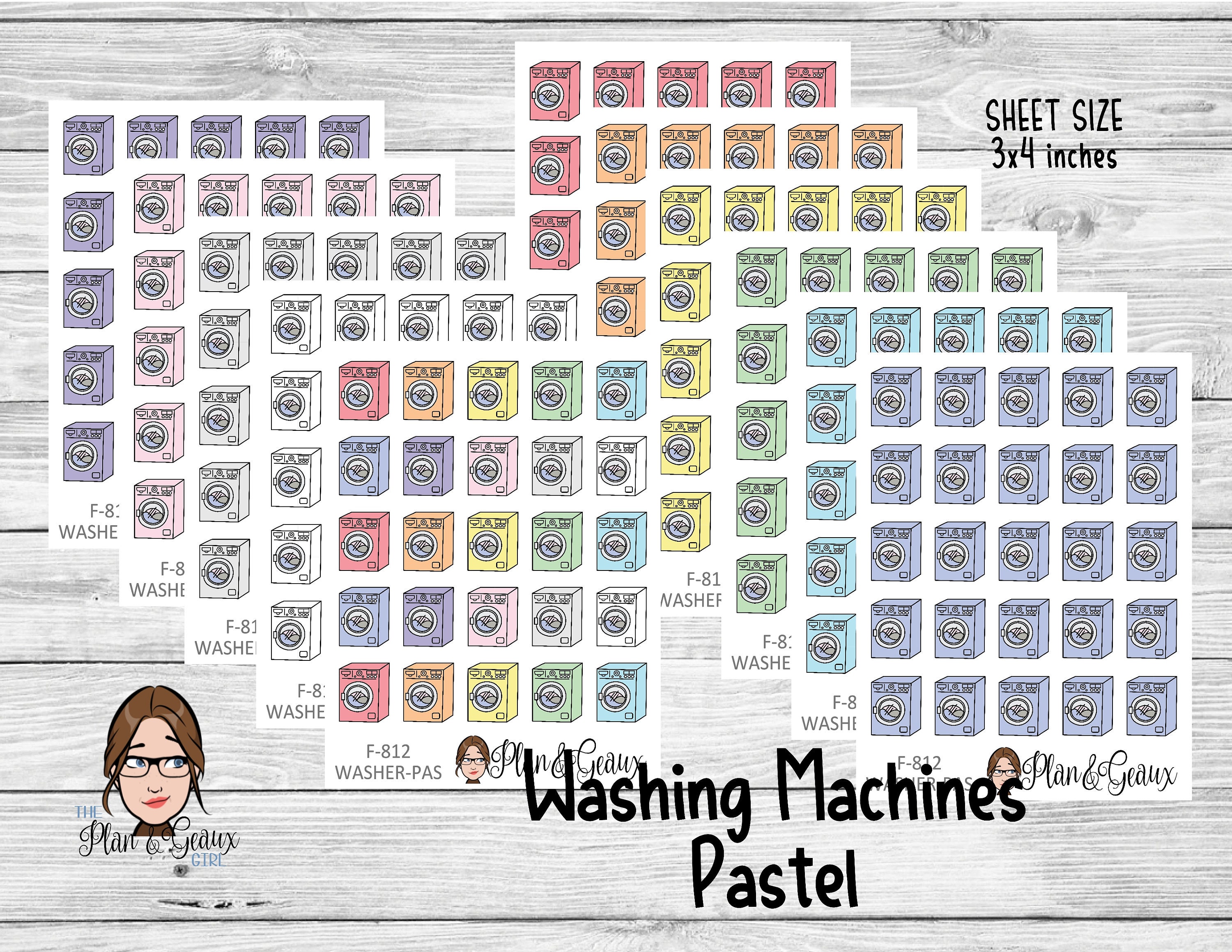 Washing Machine Stickers Washer Stickers Wash Clothes - Etsy UK