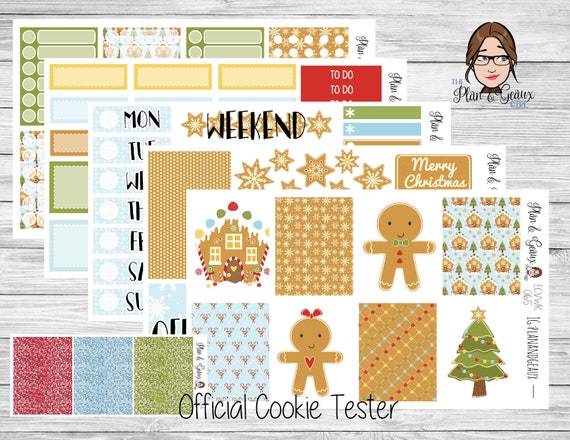 Gingerbread Weekly Kit Planner Stickers Christmas Cookies | Etsy