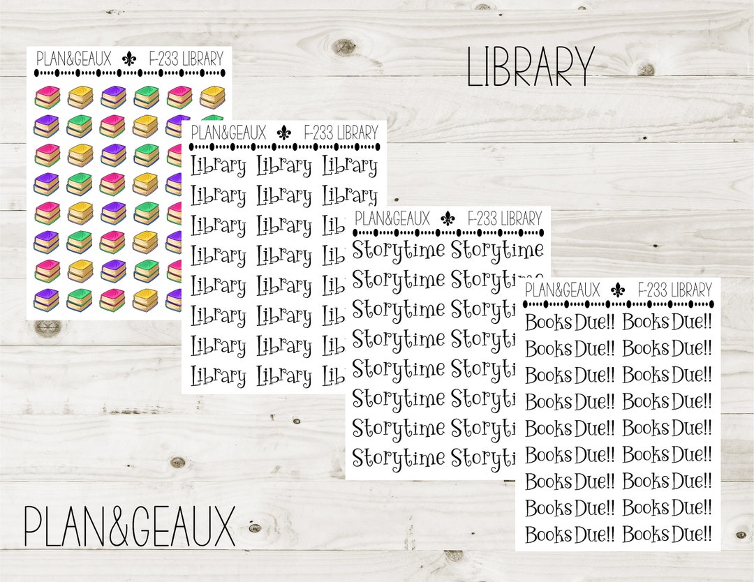 Library Planner Stickers, Library Day Stickers, Summer Reading Stickers ...