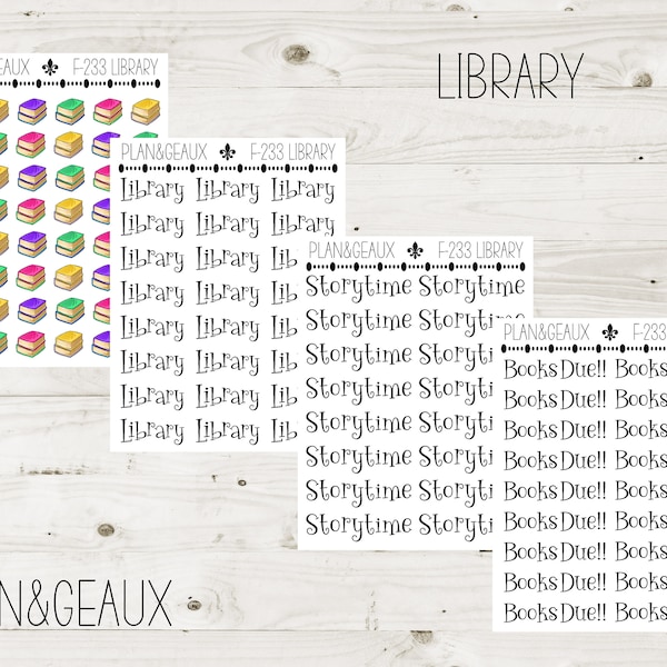 Library Planner Stickers - Etsy