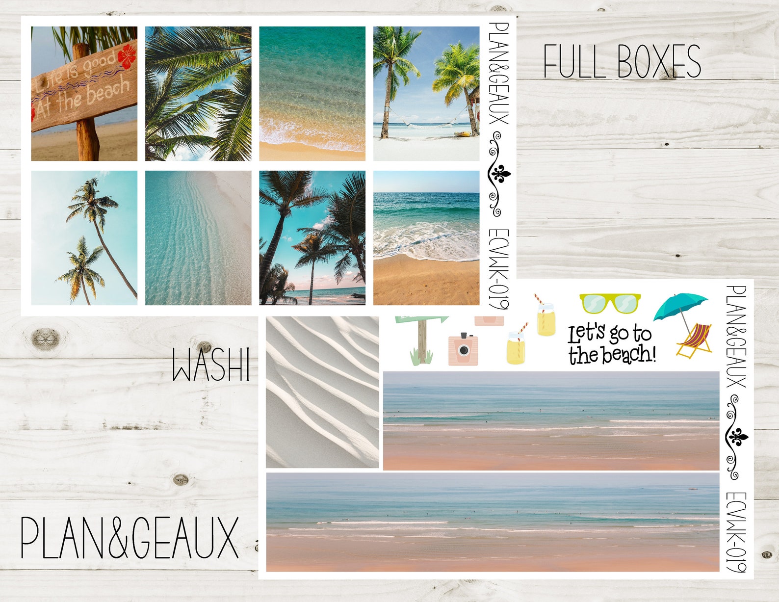 Beach Weekly Kit Planner Stickers Sand and Surf Weekly - Etsy