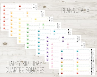 Birthday Cake Planner Stickers Birthday Stickers for Planners - Etsy