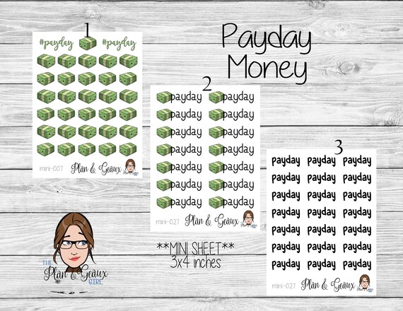 Payday Money Planner Stickers MINI Sheets Money Stickers | Etsy