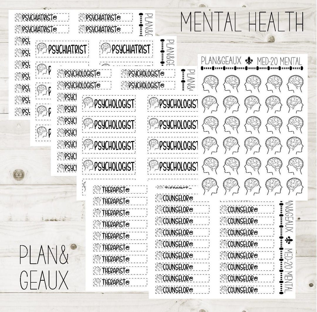 Mental Health Planner Stickers, Psychiatrist Stickers, Psychologist ...