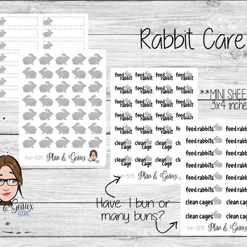 Rabbit Planner Stickers Quarter Square Stickers Farm - Etsy