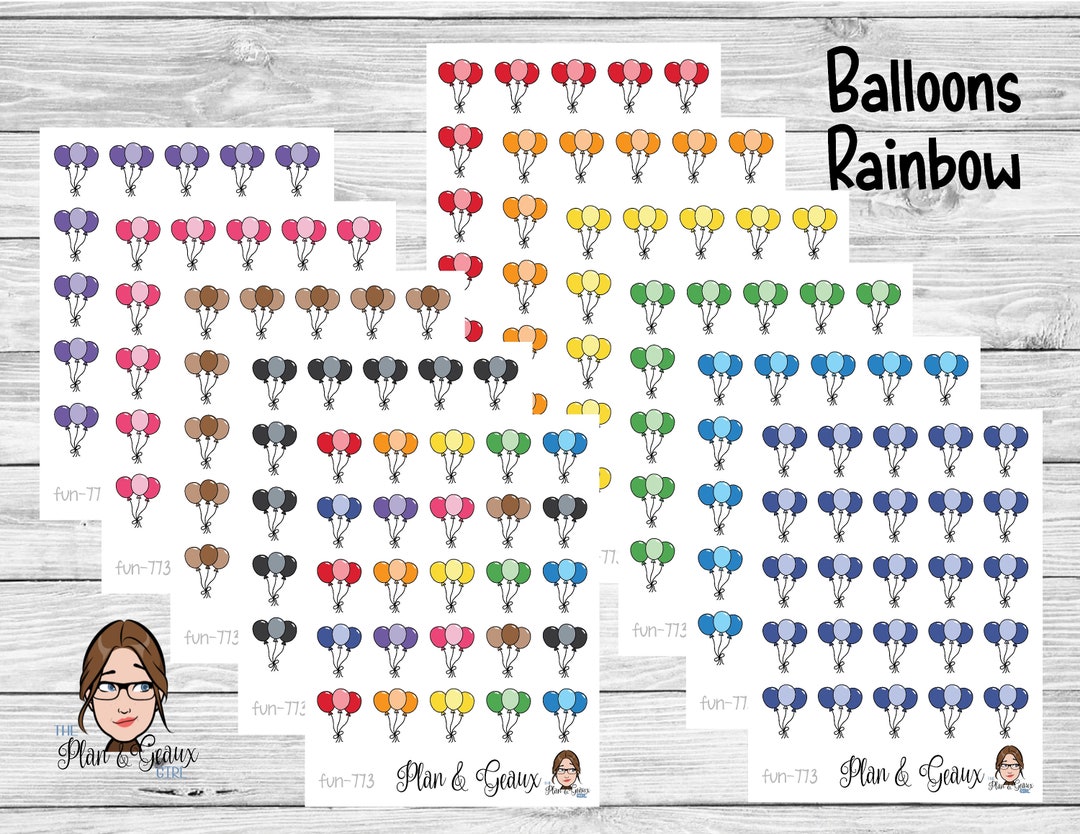 Balloons Stickers, Celebration Balloon Stickers, Birthday Sticker ...