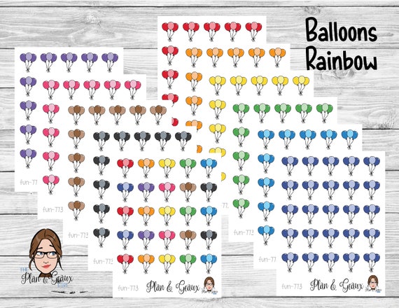 Balloons Stickers Celebration Balloon Stickers Birthday - Etsy