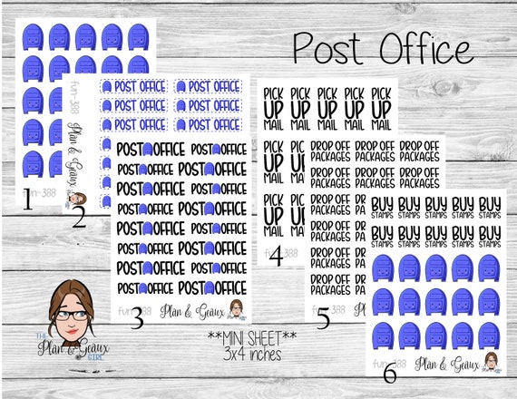 Post Office Stickers Mail Planner Stickers Postal Stickers - Etsy