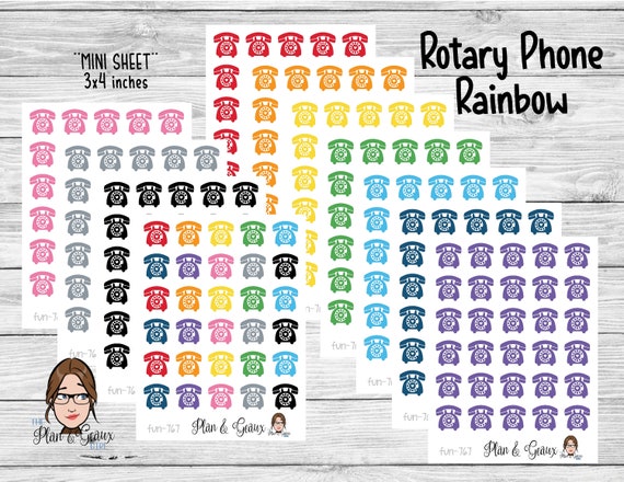 Rotary Phone Stickers Phone Stickers Calls Tracker Sticker - Etsy