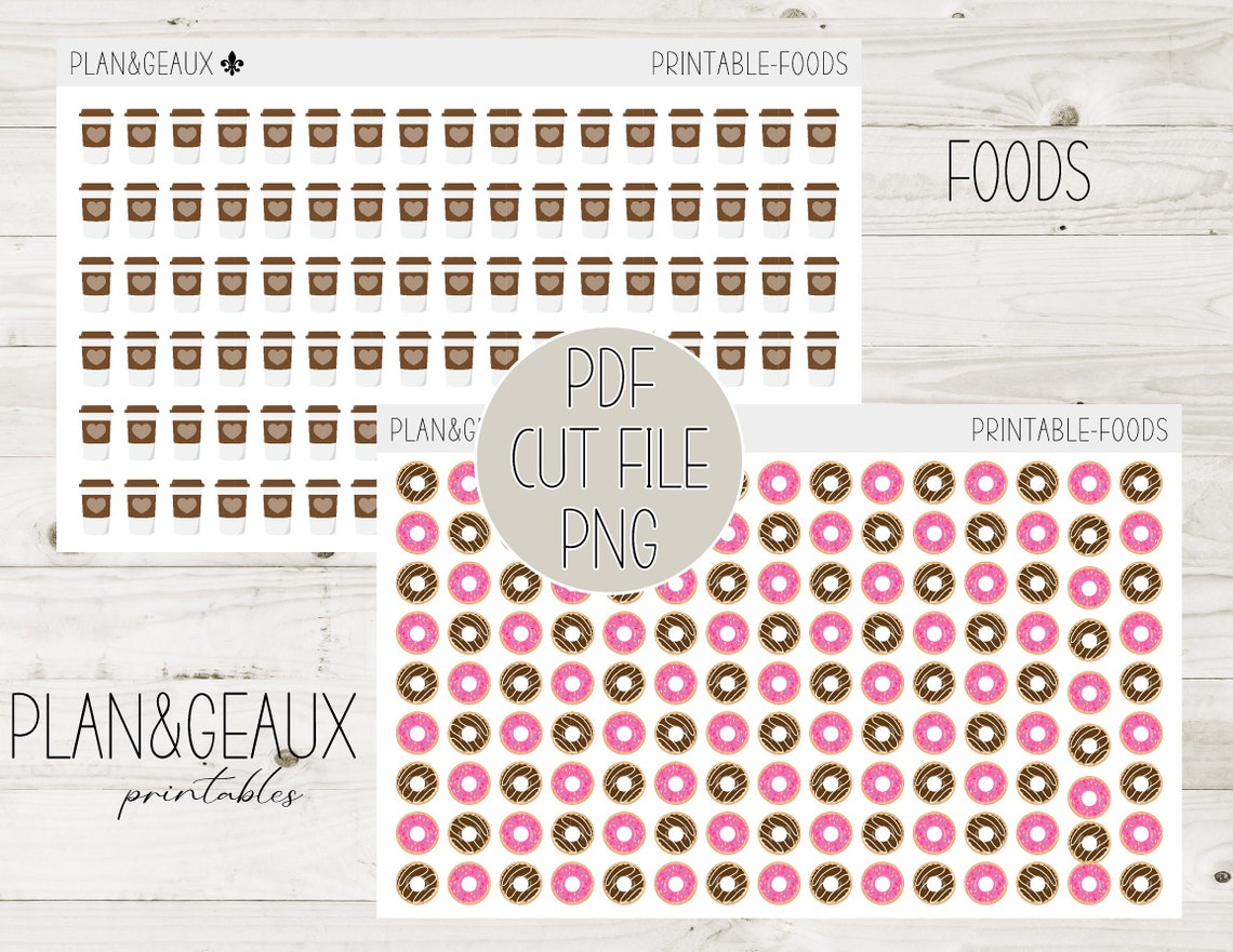 PRINTABLE Planner Stickers Food Planner Stickers Pizza - Etsy