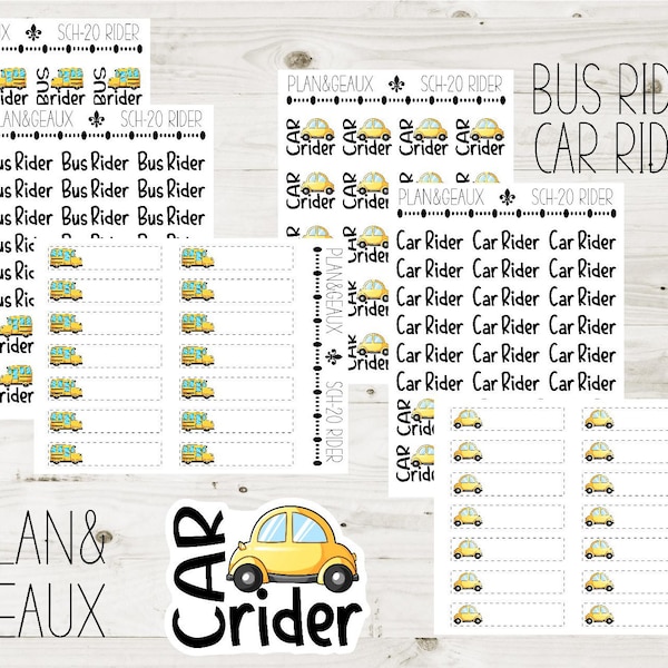 School Car Rider Note - Etsy