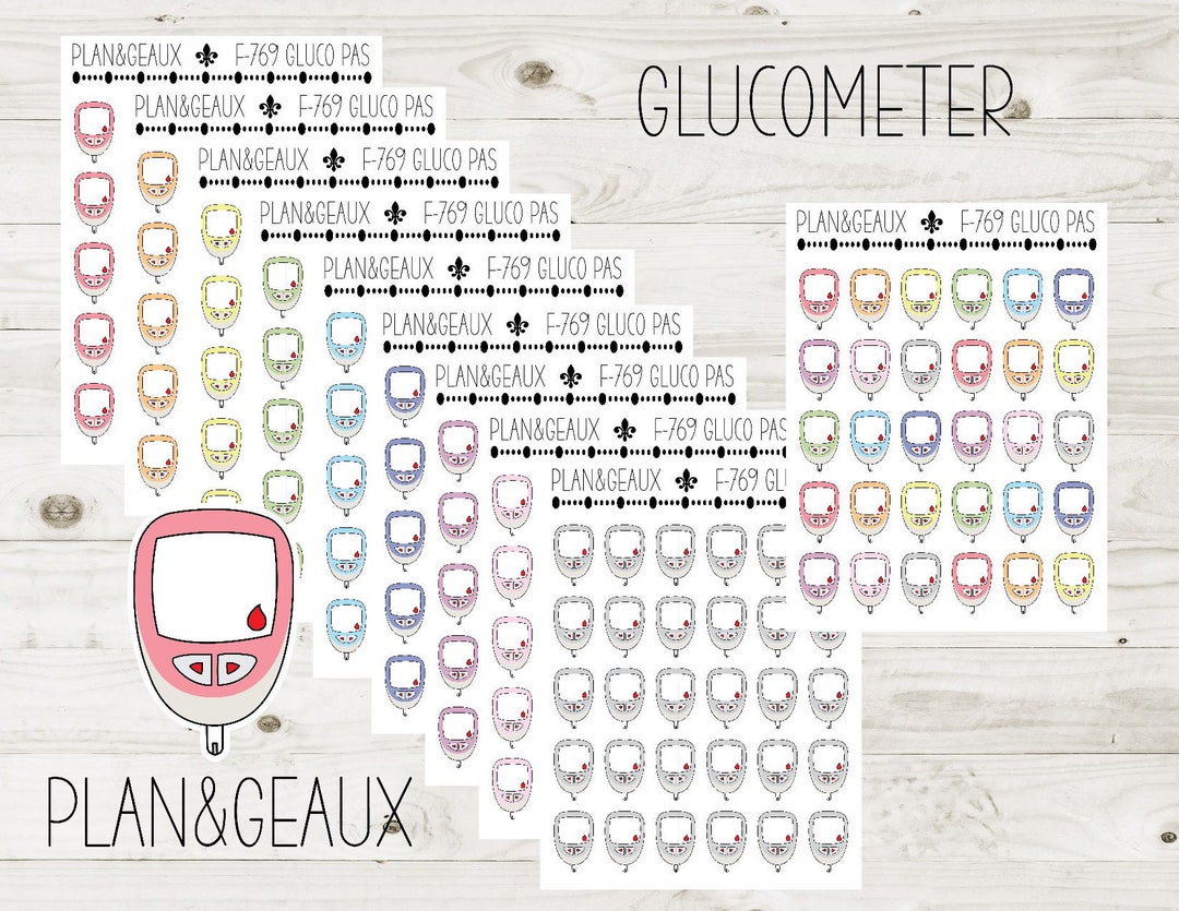 Glucometer Stickers, Blood Sugar Stickers, Diabetes Sticker, Pastel ...