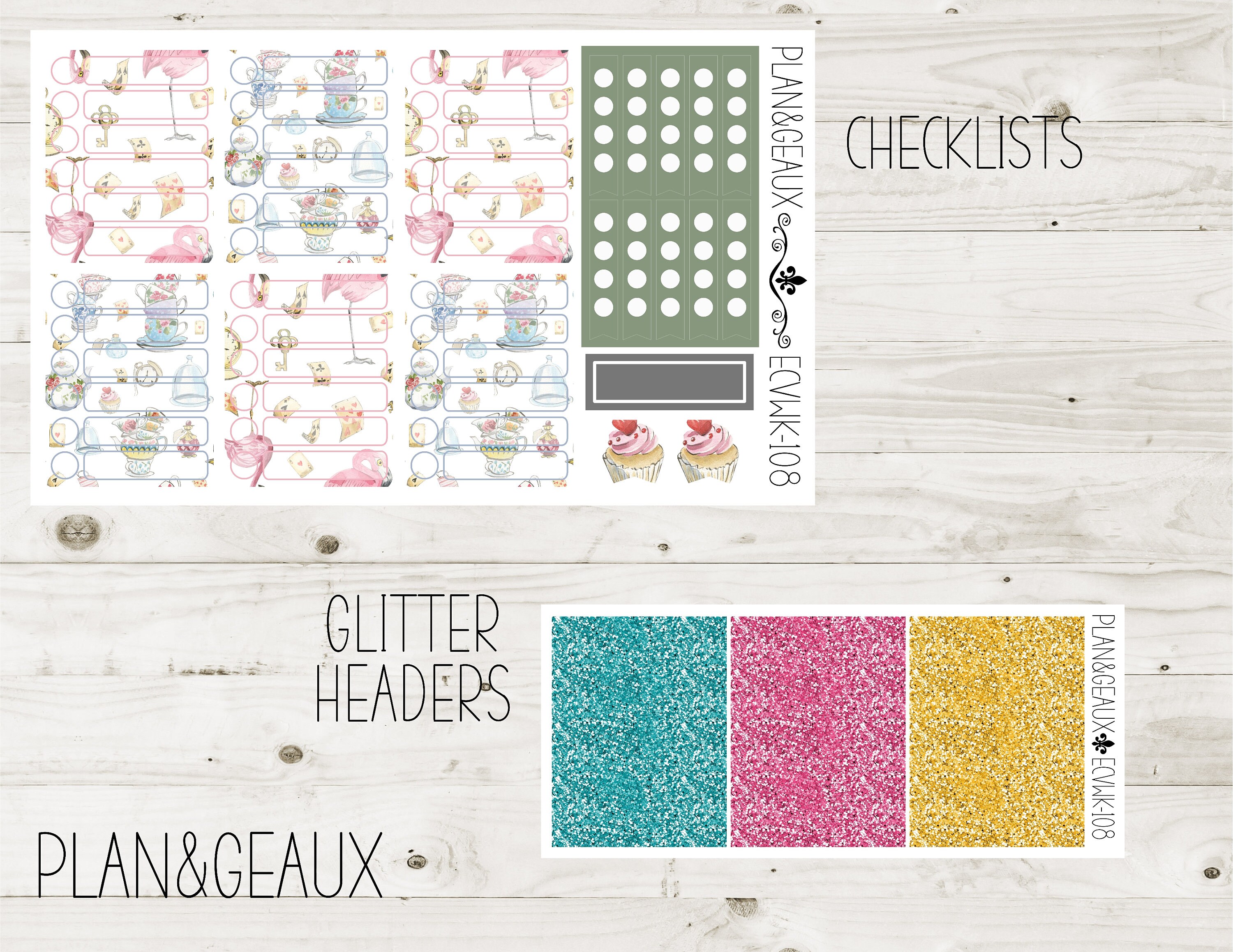 Wonderland Alice Weekly Planner Kit Planner Stickers White - Etsy