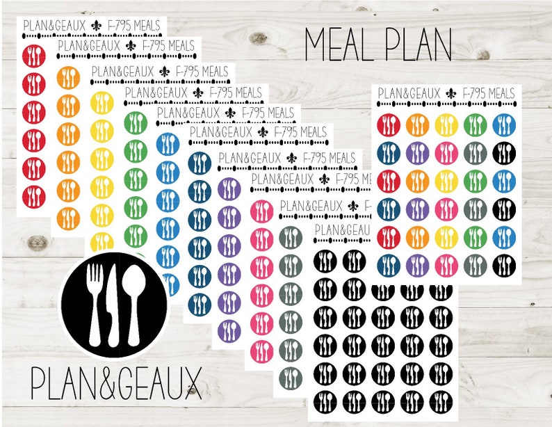 Meal Plan Stickers, Menu Stickers, Meal Prep Sticker, Meal Planning ...
