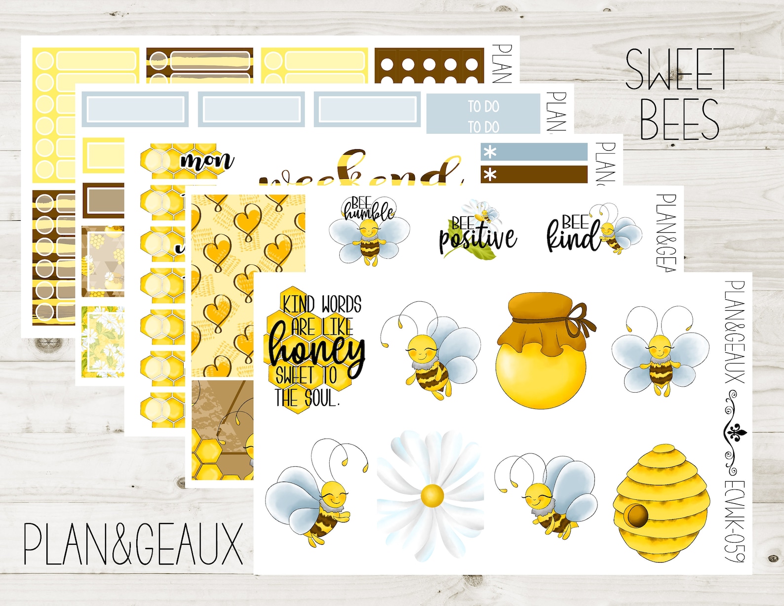Inspirational Bees Weekly Kit Planner Stickers Bees Weekly - Etsy