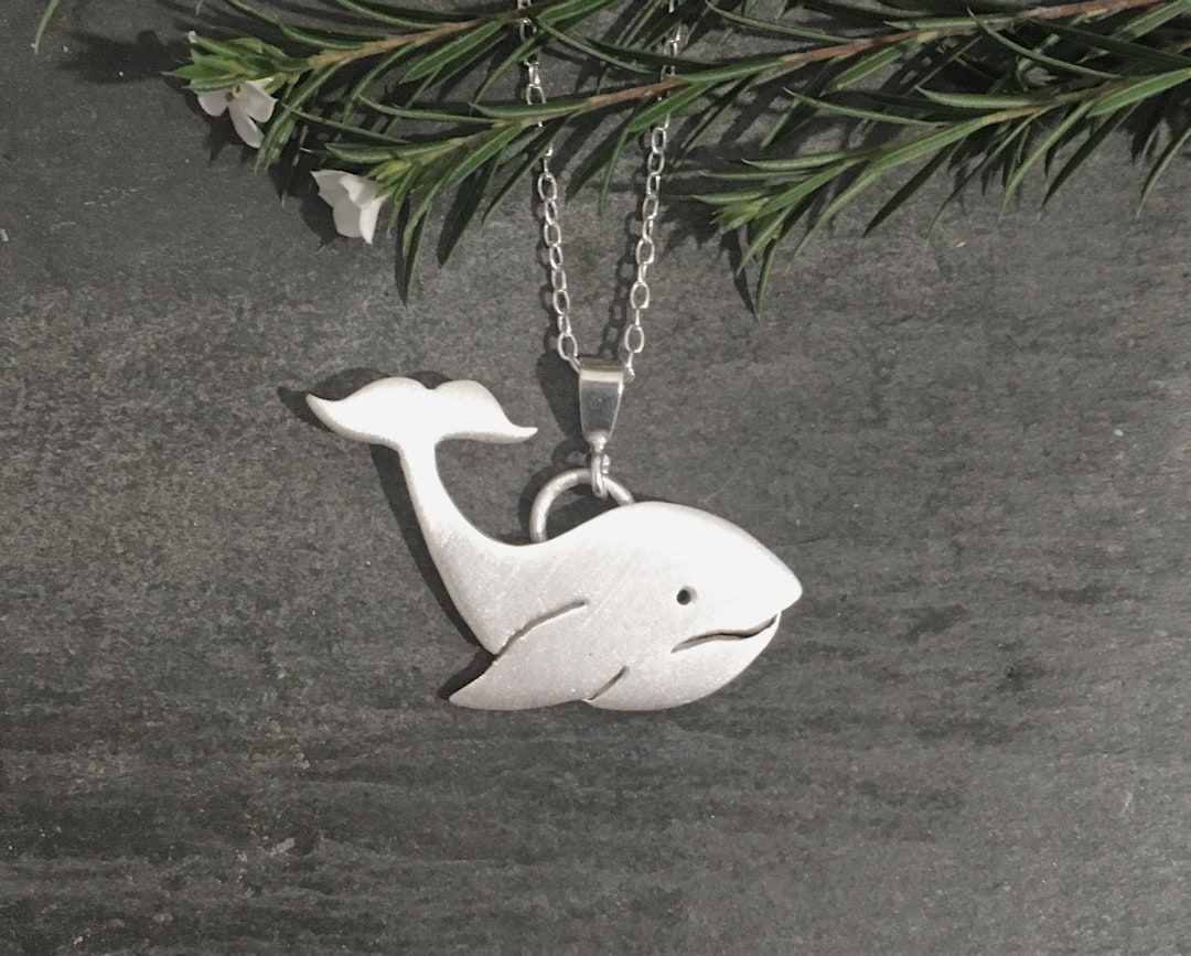 Whale Necklace, Sterling Silver Whale Necklace, Whale Pendant, Animal ...