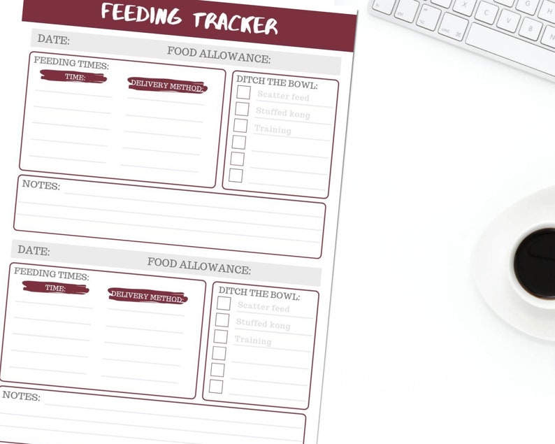 Dog Feeding Tracker - Printable Dog Diet Tracker Download for Dog ...