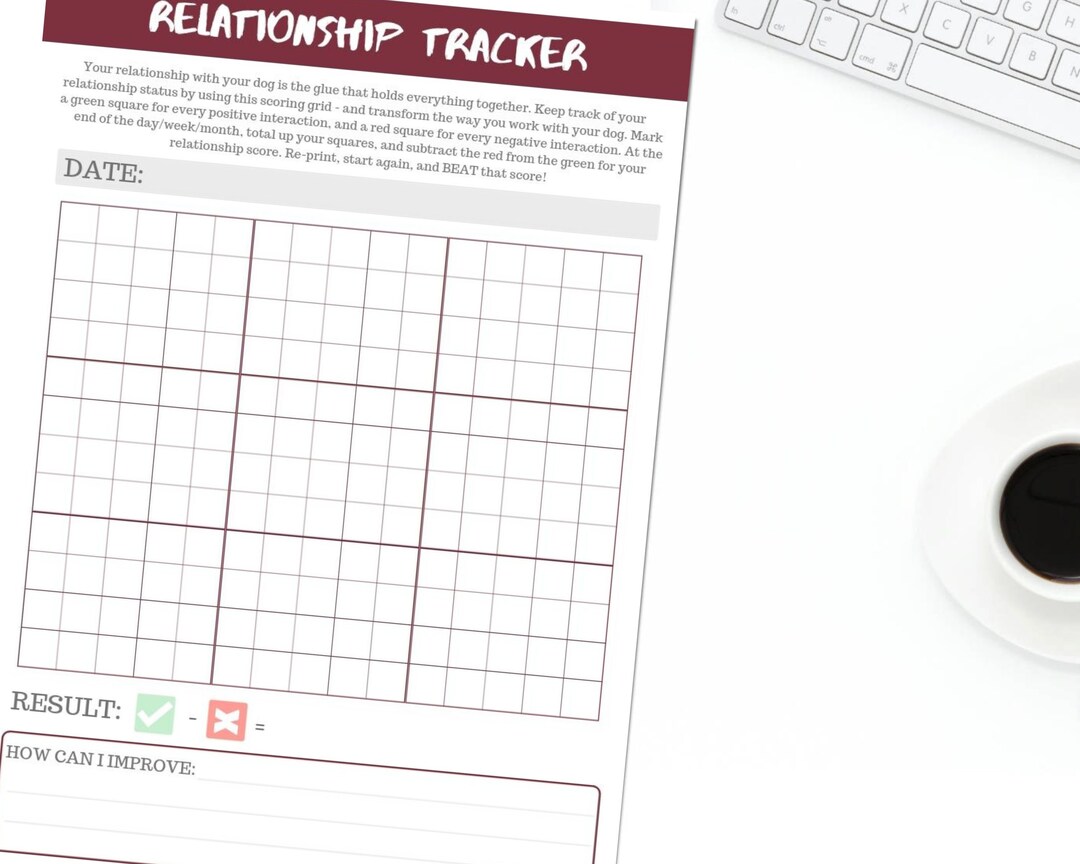 Dog Owner Relationship Tracker - Printable | Dog Training Planner ...