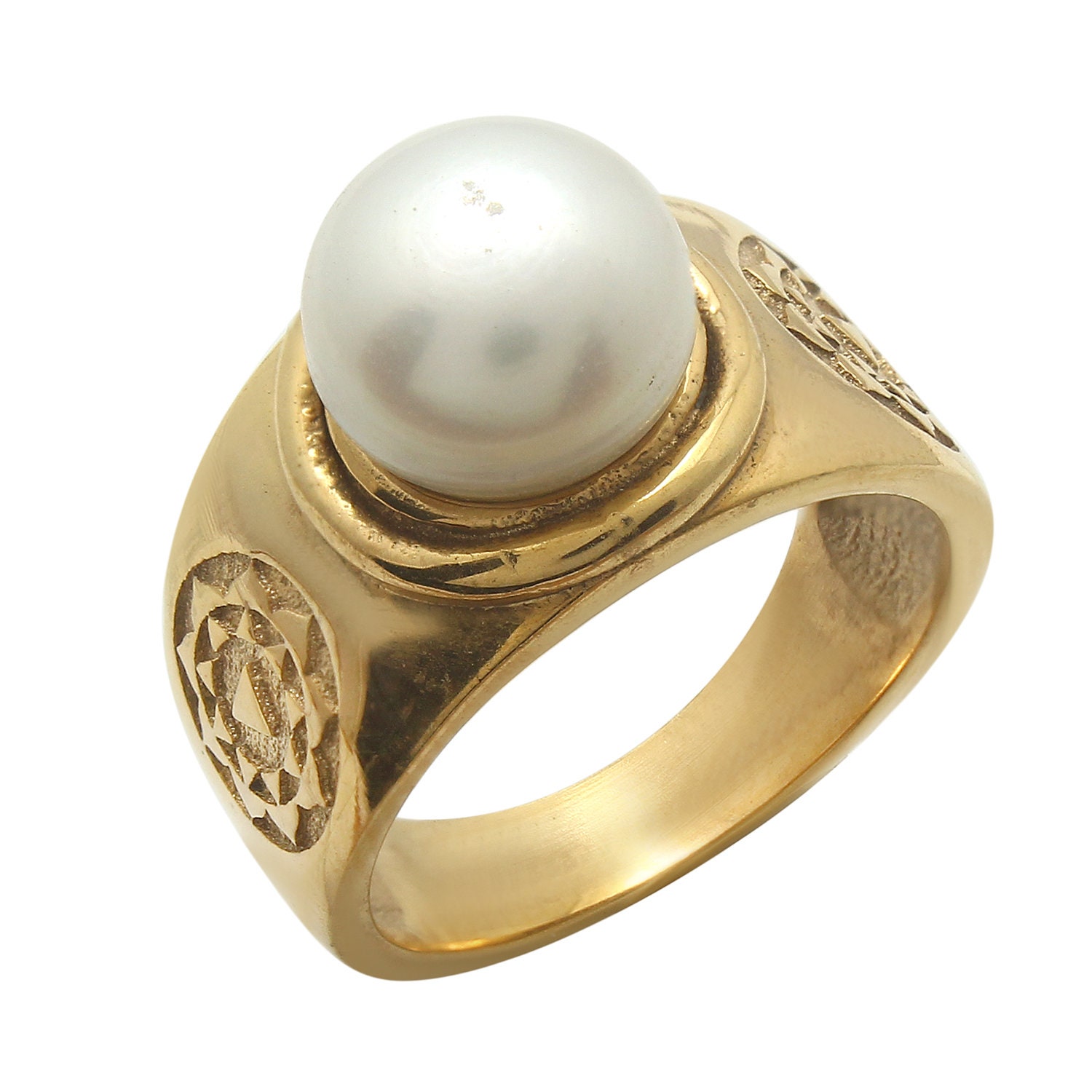 Freshwater Pearl Ring, Wide Band Ring, Unisex Ring, Gift for Him/her ...