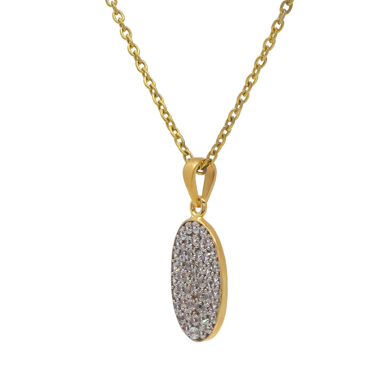 Pave Diamond Pendant, Micro Pave Pendant, 925 Sterling Silver, Pave ...