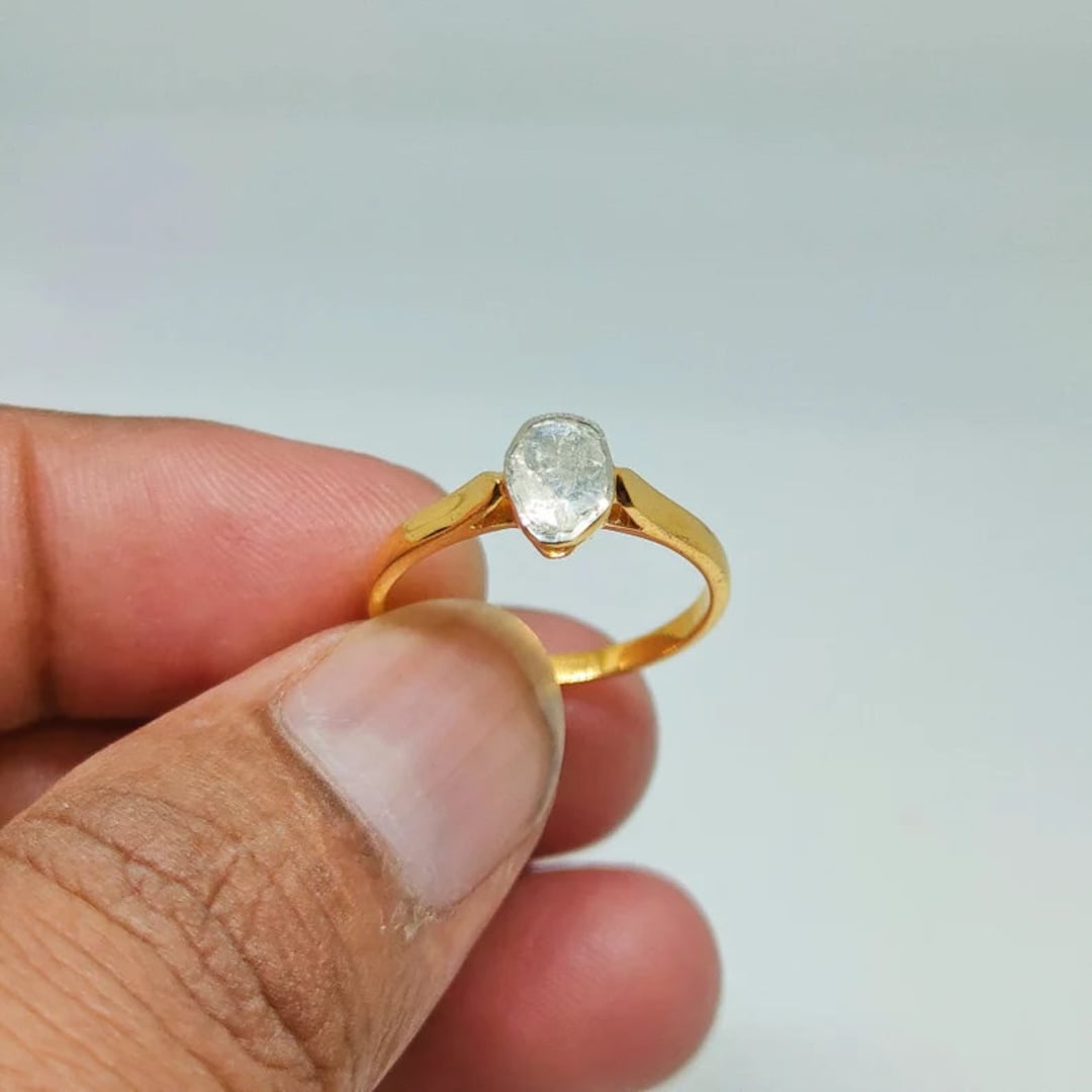 Polki Diamond Ring, Uncut Polki Ring, 925 Sterling Silver Ring, Polki ...