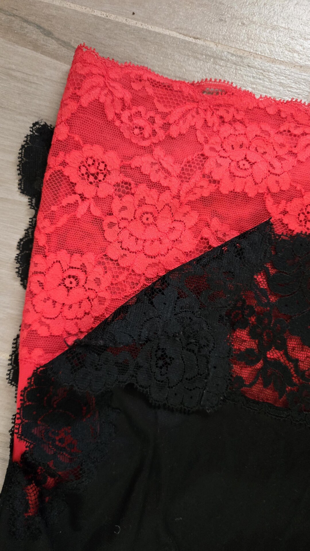 Two Vanity Fair Half Slips Black and Red Lace - Etsy