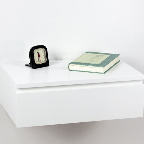 Contemporary White Floating Nightstand Floating Bedside - Etsy