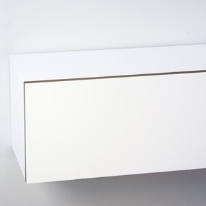 Blanca White Floating Media Console, Lacquer Coating High End Finish ...