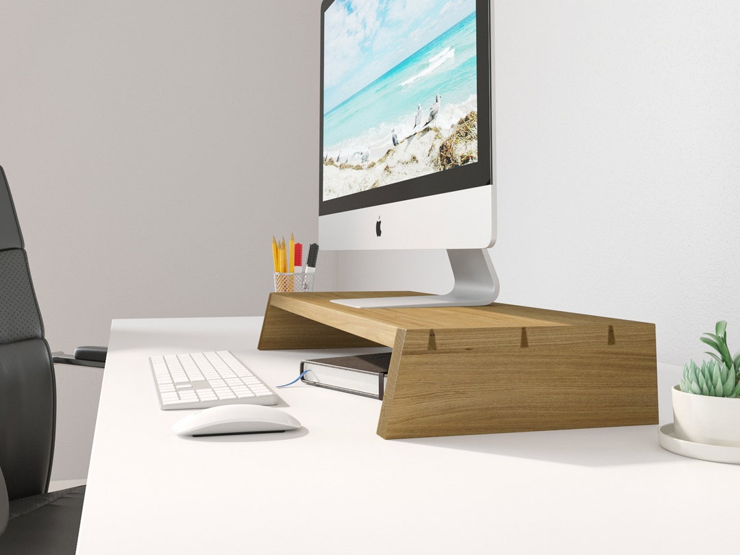 Solid Hardwood Computer Monitor Riser Stand, Laptop Stand - Etsy
