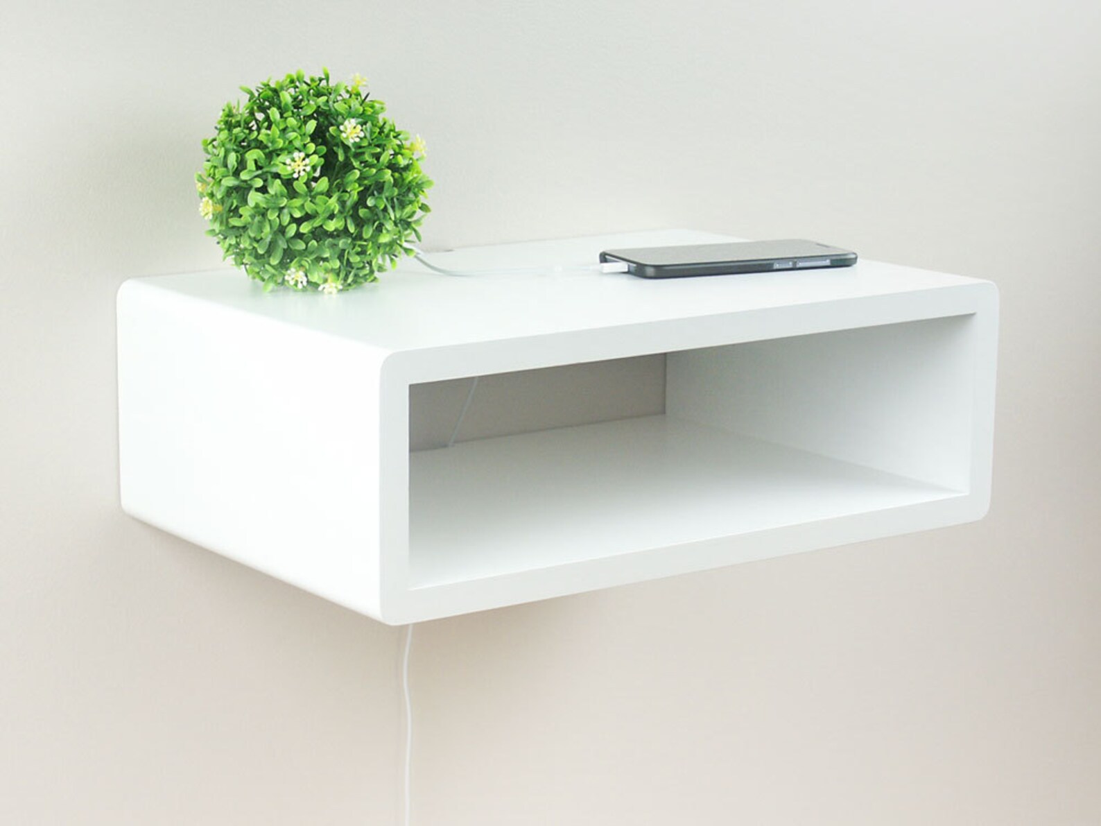 Whyte Slim Modern Floating Nightstand Table Wall Mount - Etsy