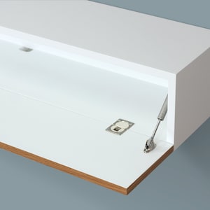 Blanca White Floating Media Console, Lacquer Coating High End Finish ...