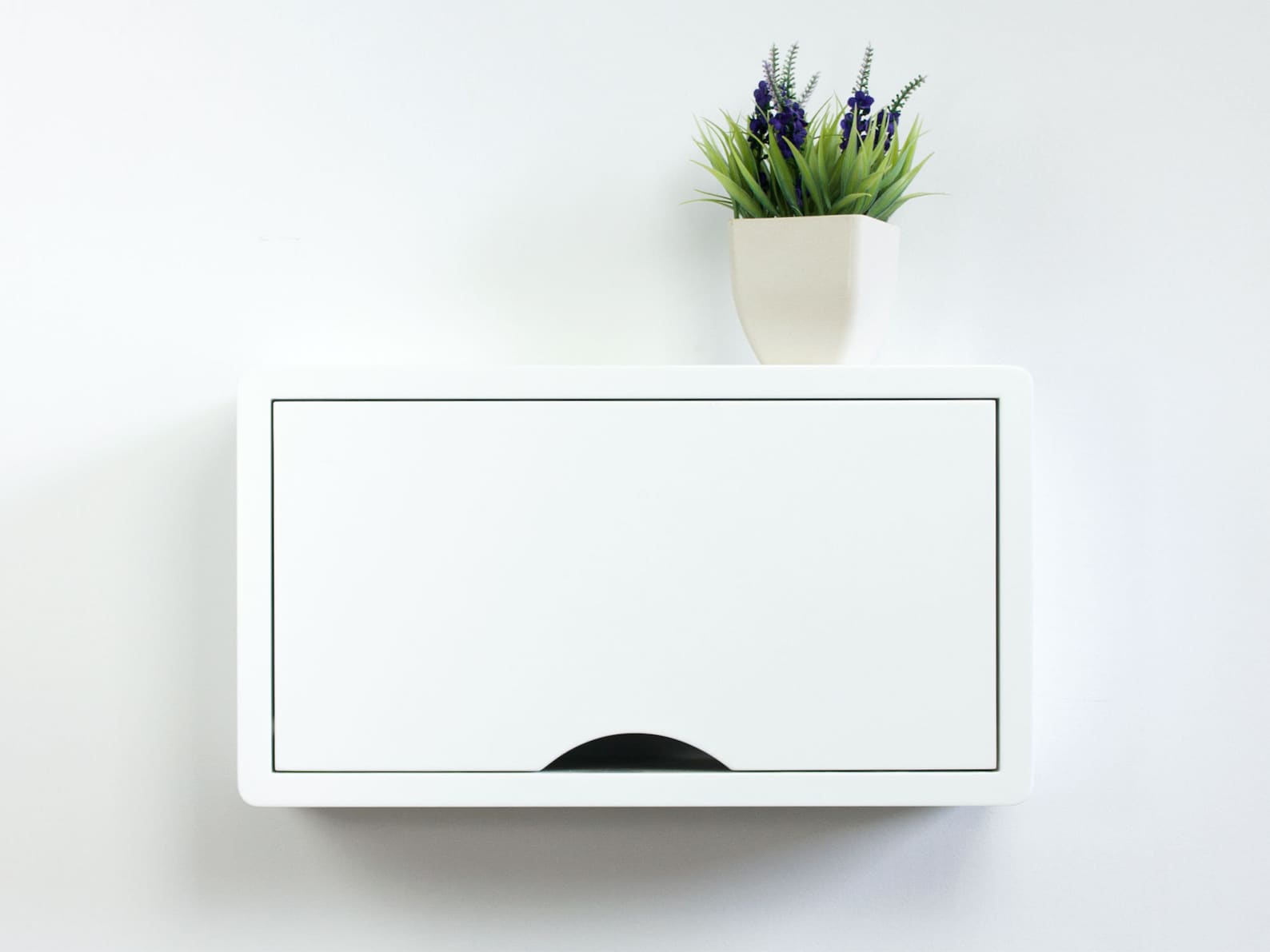 Mini White Floating Cabinet, Lacquer Coating High End Finish Small Wall ...