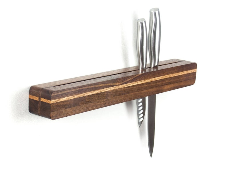 Walnut Floating Knife Rack Hardwood Knife Holder - Etsy
