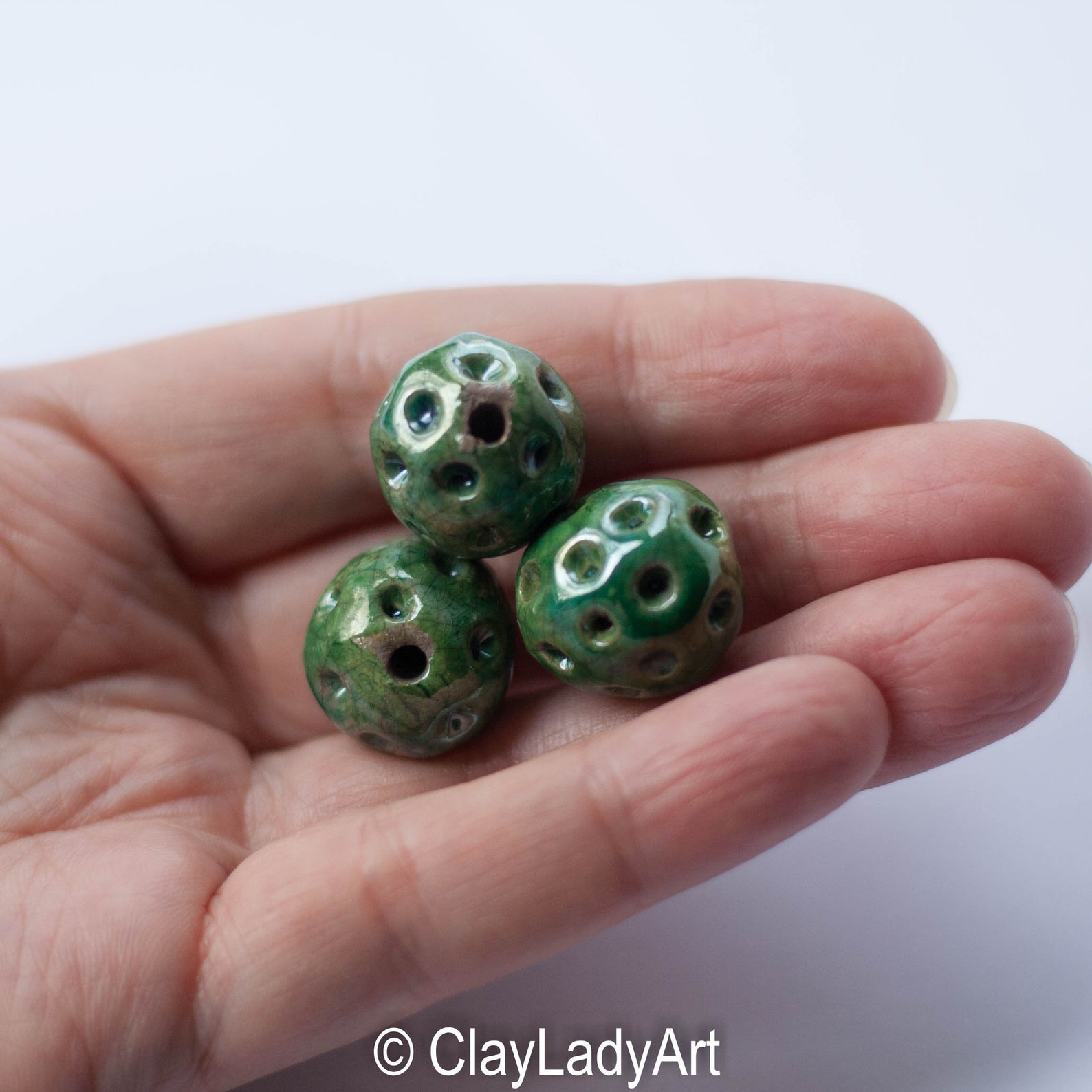 4 Raku Ceramic Beads, Jewelry Findings, Craft Supplies, Set of Beads ...