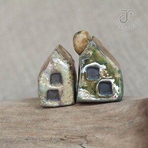 Ceramic Tiny House, Miniature House, Little Ceramic Cottage, Home Decor ...
