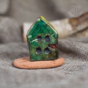 Ceramic Tiny House, Miniature House, Little Ceramic Cottage, Home Decor ...