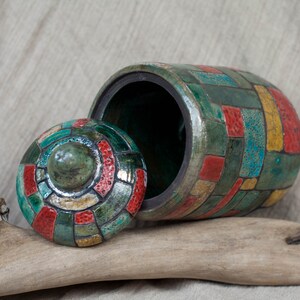 Raku Ceramic Kitchen Bin With Lid, Jewelry Box, Storage Box, Trinket ...