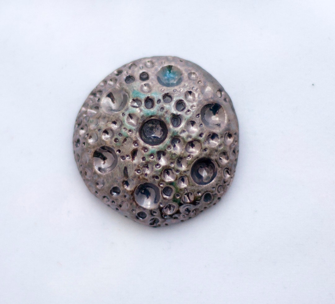 Raku Ceramic Bead, Silver Gray Raku Ceramic Cabochon, Jewelry Findings ...