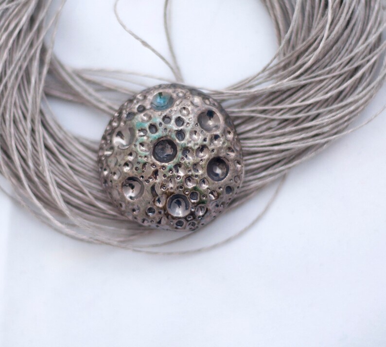 Raku Ceramic Bead Silver Gray Raku Ceramic Cabochon Jewelry - Etsy