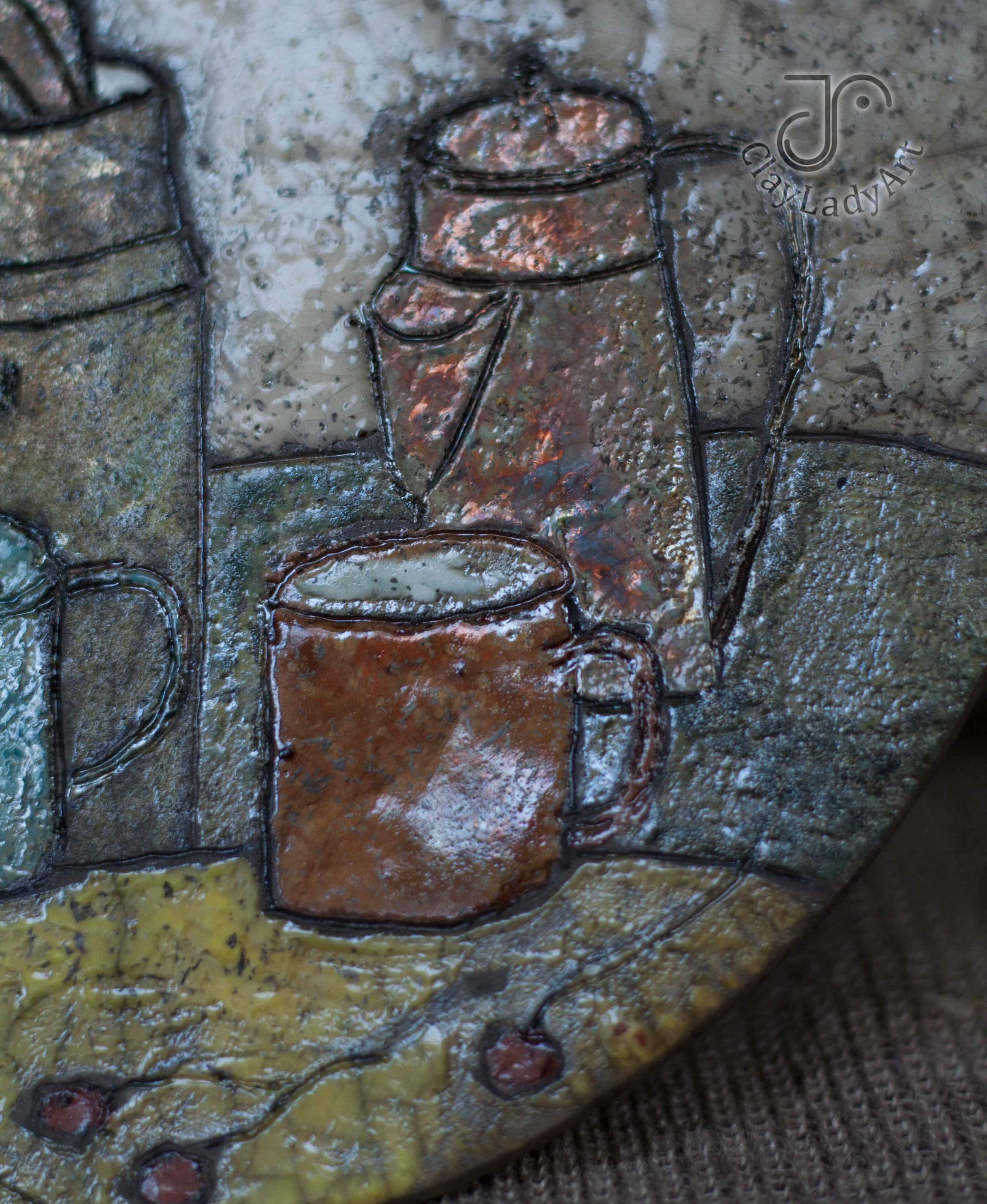 Ceramic Art Tile, Raku Ceramic Picture, Kitchen Decoration, Ceramic ...