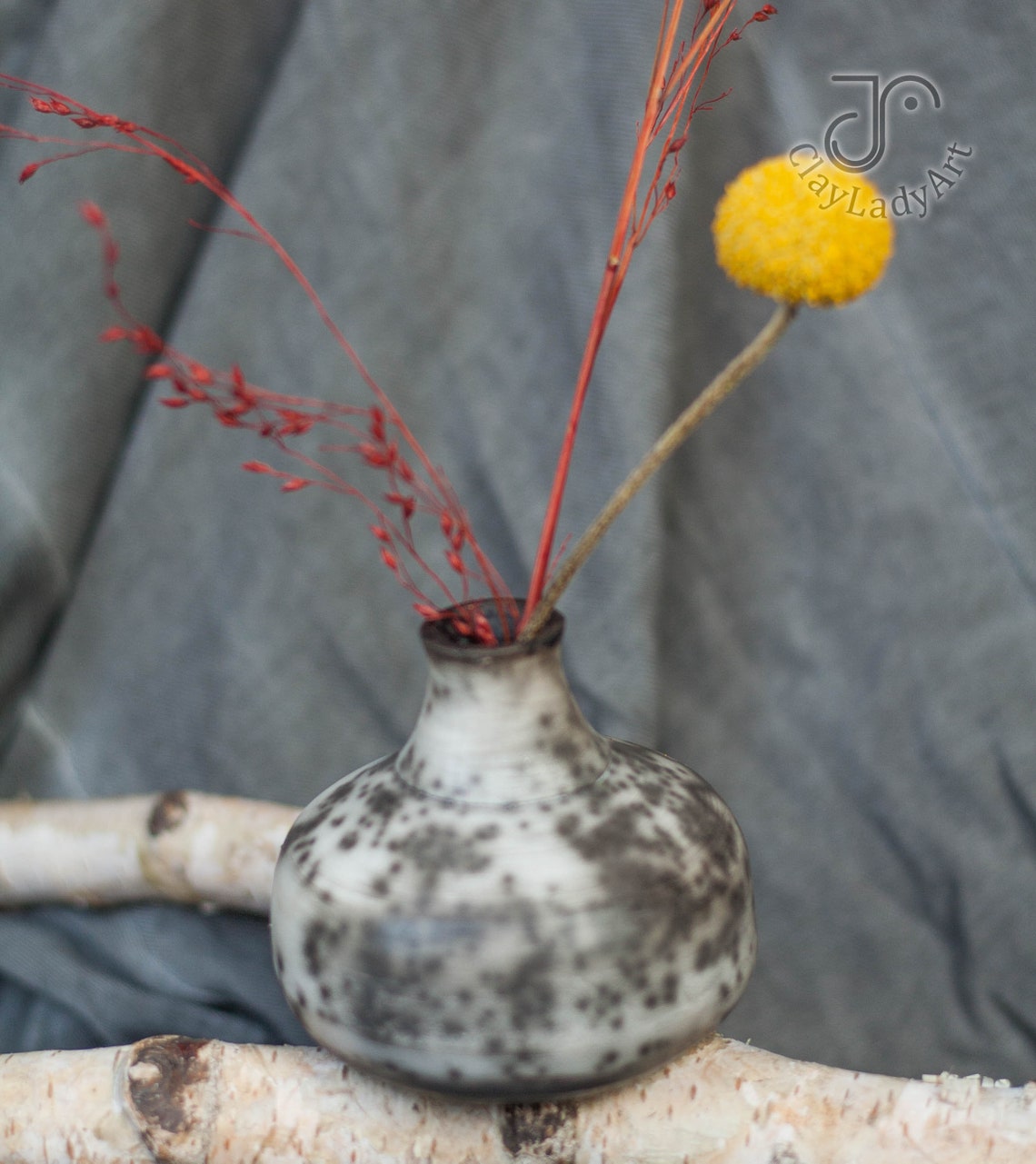 Black and White Raku Ceramic Vase Ceramic Without Glaze - Etsy