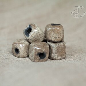 7 White Raku Ceramic Beads, Set of Beads, Jewelry Findings, Jewelry ...